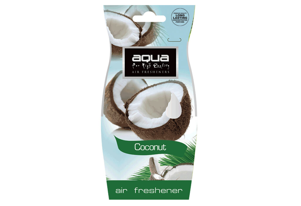 AQUA CAR FRESHENER NATURALS FRUIT DROP – COCONUT – KAVER